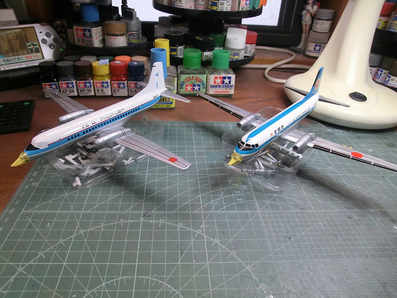 1/144【童友社】YS-11ANA【ハセガワ】YS-11プロトタイプ 同時製作 その4: 【工房ネコの手】プラモ製作日記